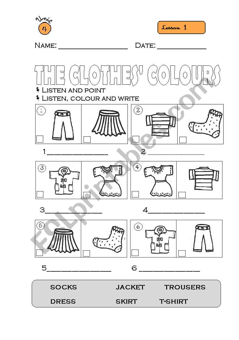THE CLOTHESÂ´ COLOURS - ESL worksheet by MARTALP5