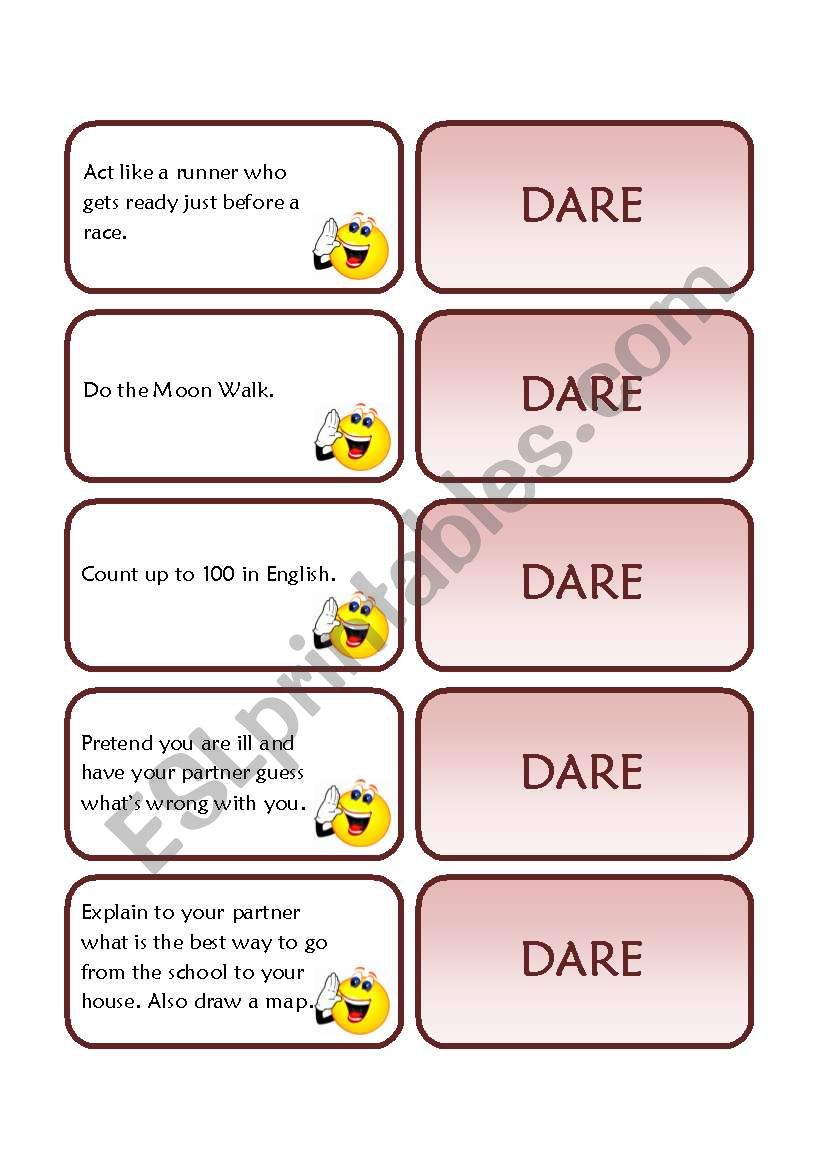 Make Love Dare Worksheets