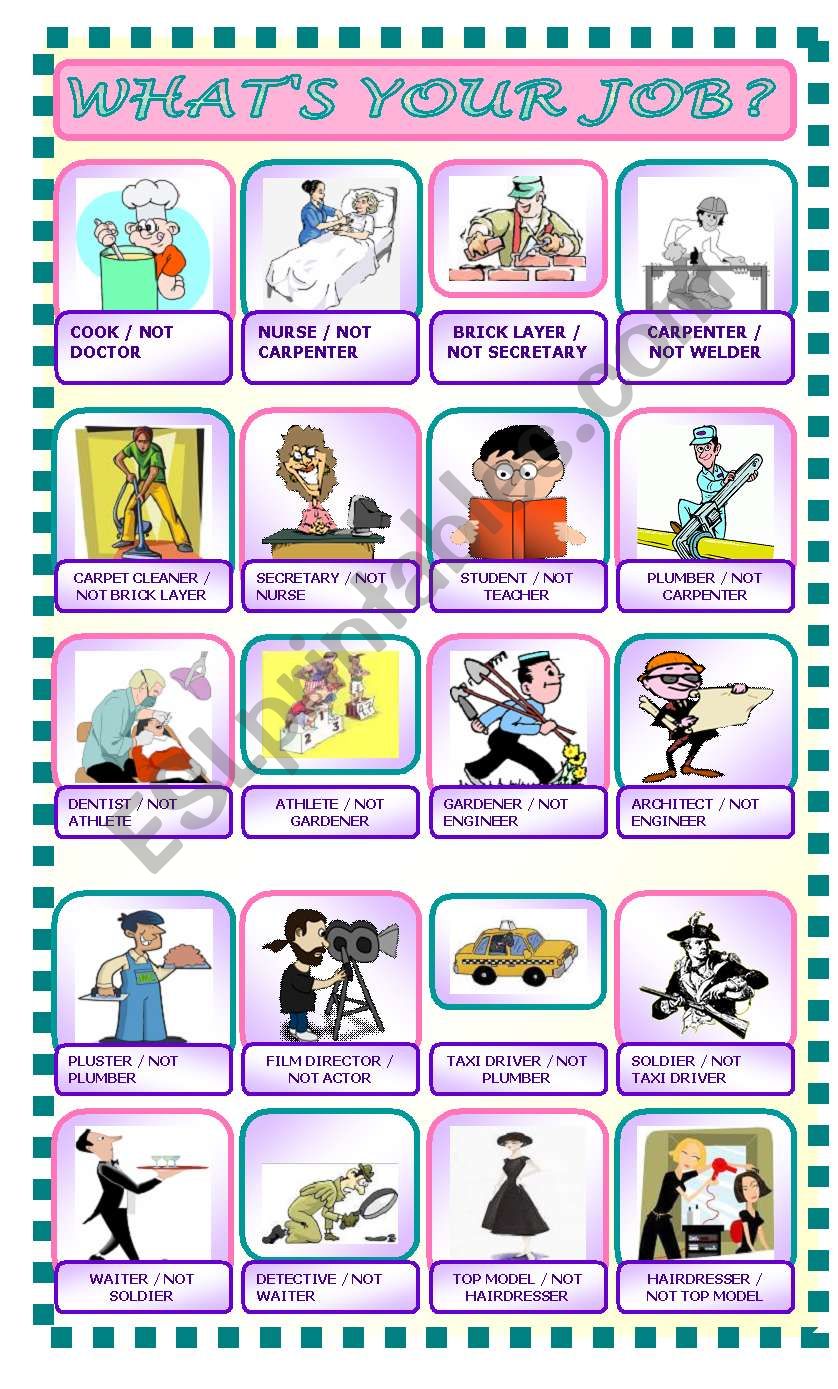 WHAT´S YOUR JOB? - ESL worksheet by ascincoquinas