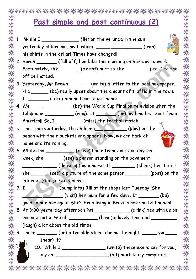 Past Simple Versus Past Continuous 2 ESL Worksheet By Amanda W