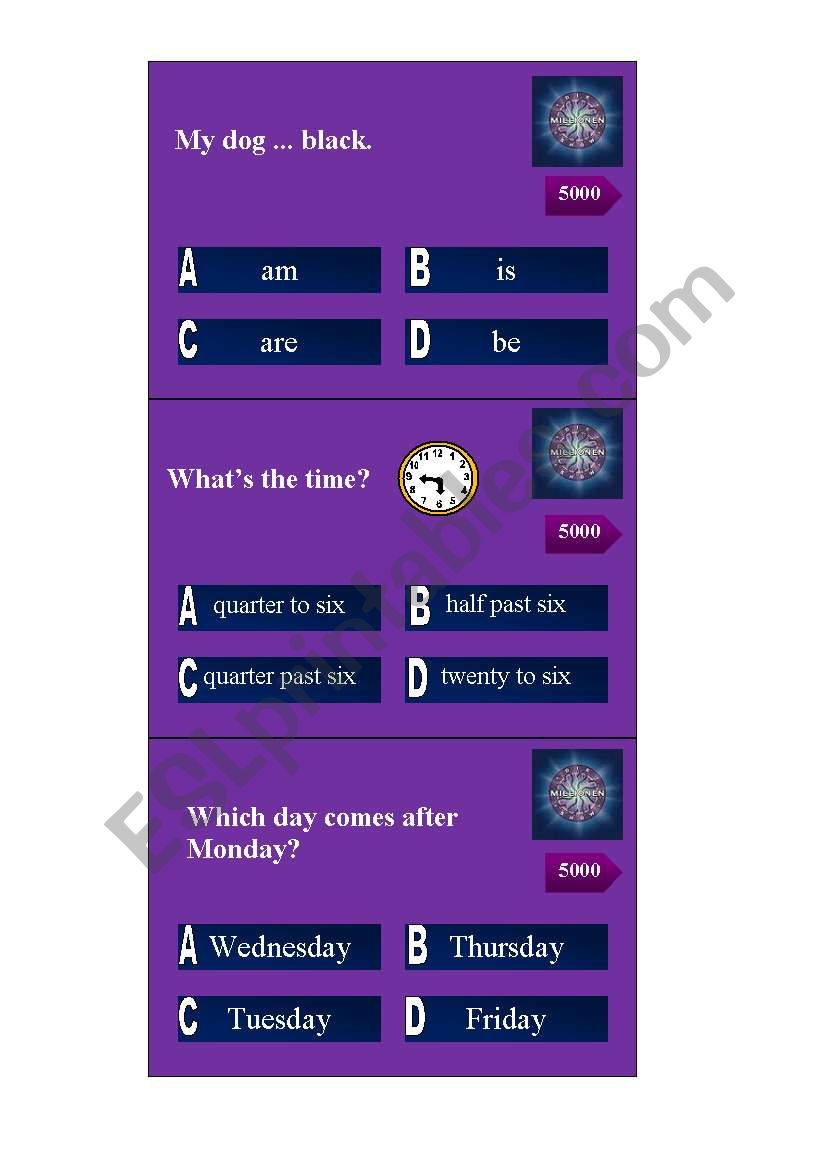 Who Wants To Be A Millionaire Game