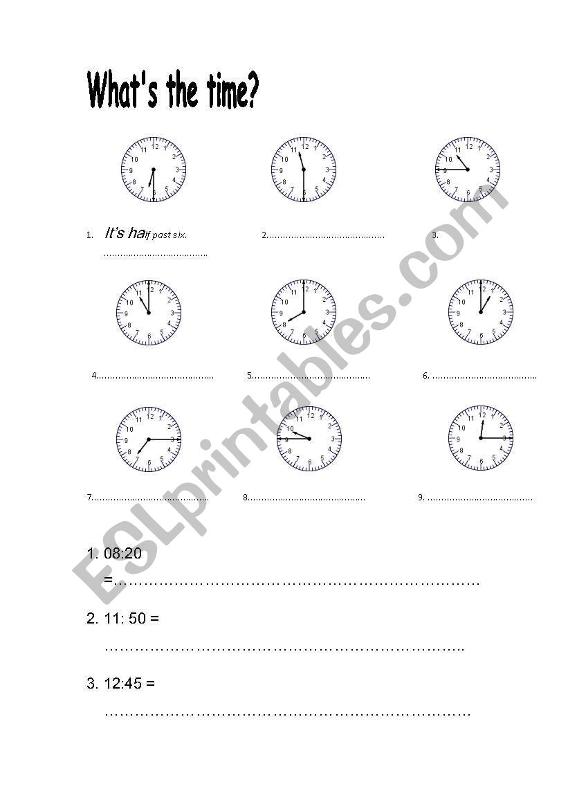 English worksheets: What´s the time?