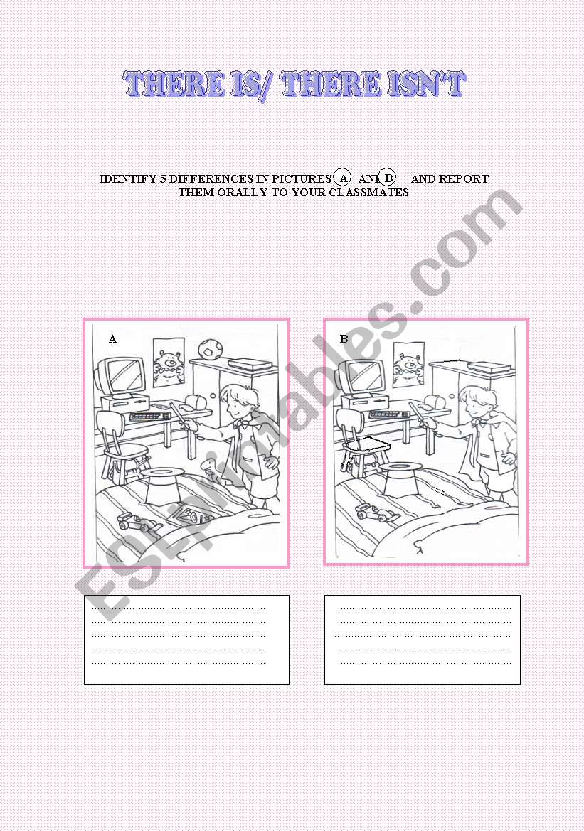 There is/ There isn´t - ESL worksheet by caro21sch