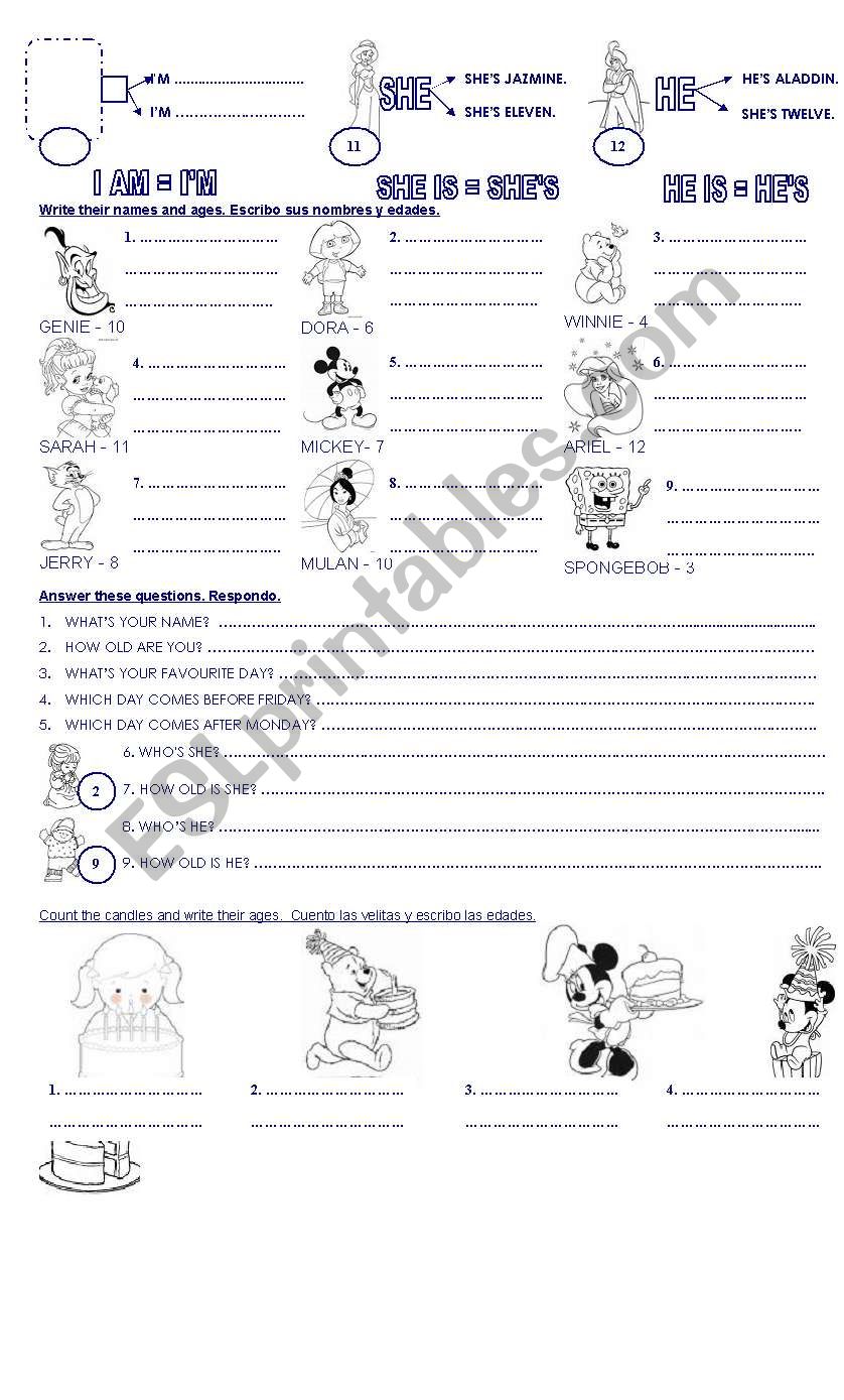 I´m / He´s / She´s - ESL worksheet by mabelen