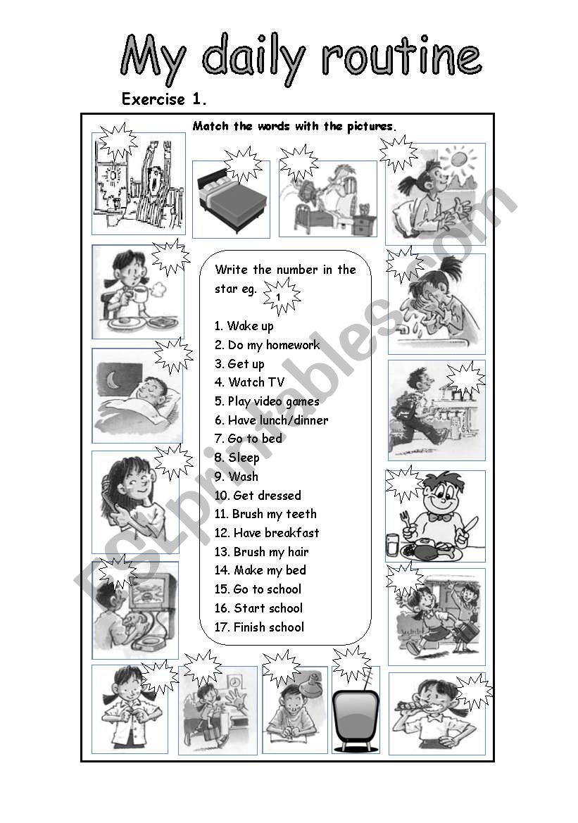 My Daily Routine ESL Worksheet By Emmadavid