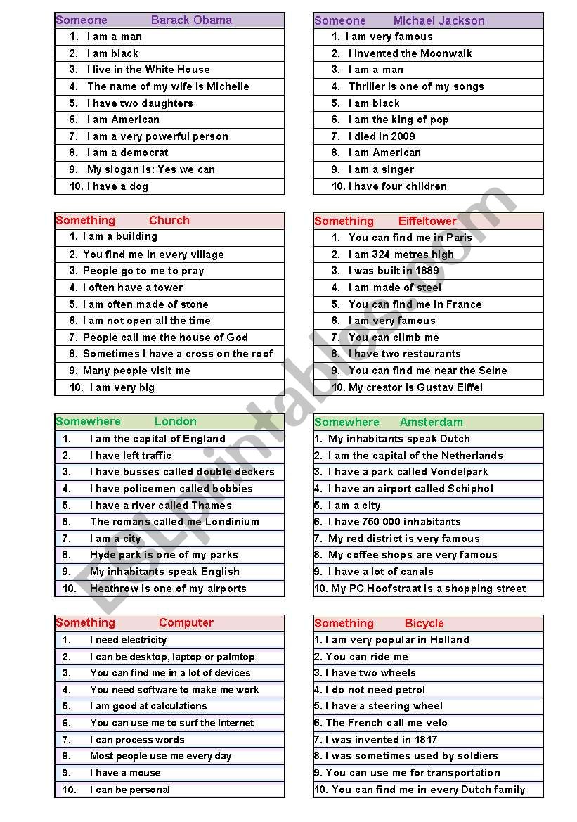 Quiz´t game - ESL worksheet by braaijmakers