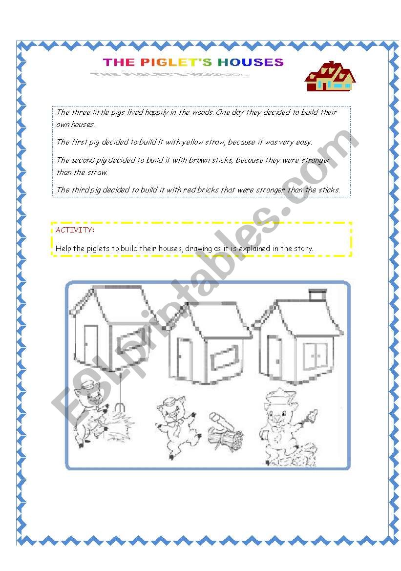 THE PIGLET´S HOUSES - ESL worksheet by claudiafer