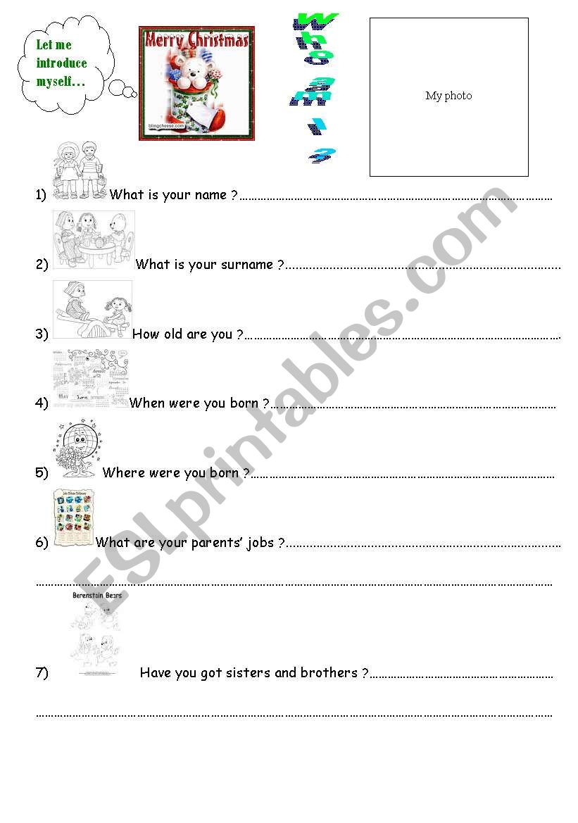 student´s identity "card" for the classroom - ESL worksheet by maryse peyé