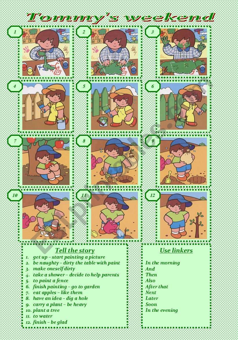 Tommy´s weekend - story in pictures. Storytelling for children (Past ...