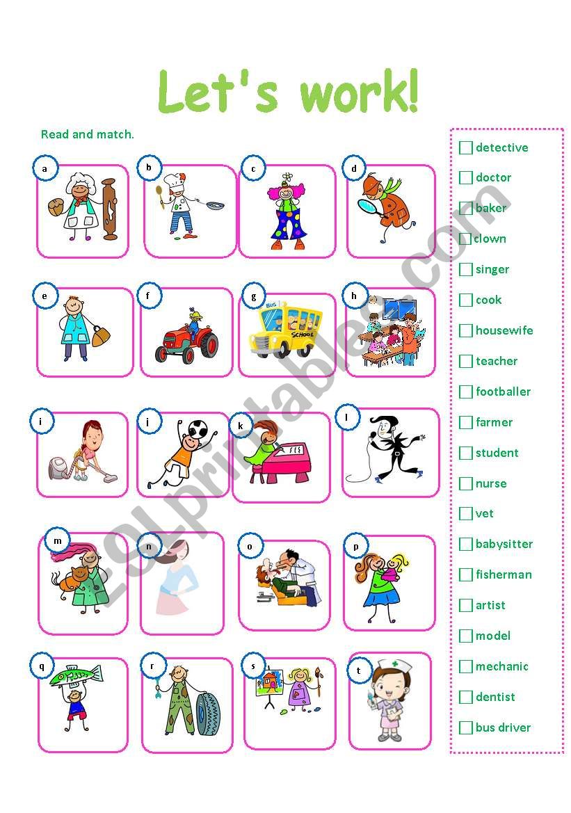 Let´s work - ESL worksheet by carolpinto