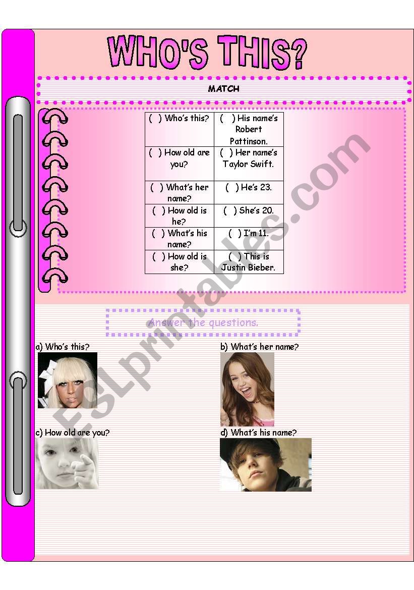 English worksheets: WHO´S THIS? (2)