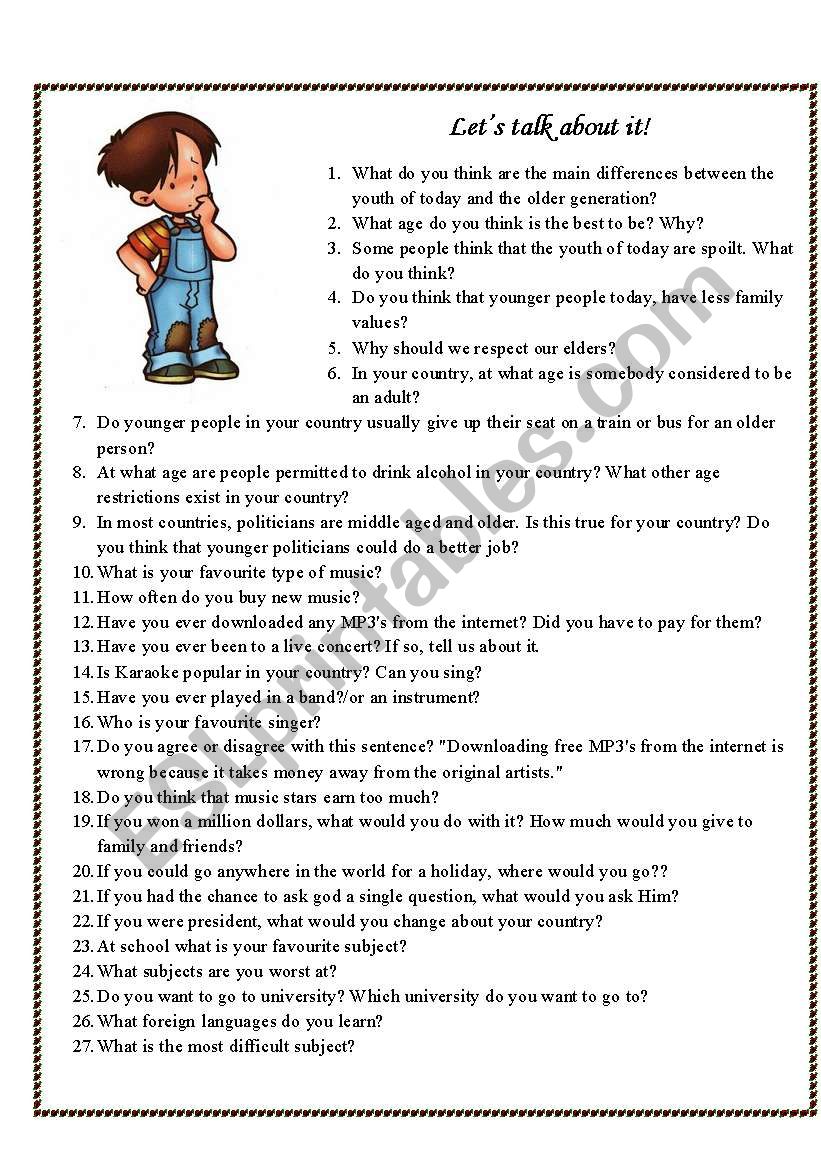 Let´s talk - ESL worksheet by christofor