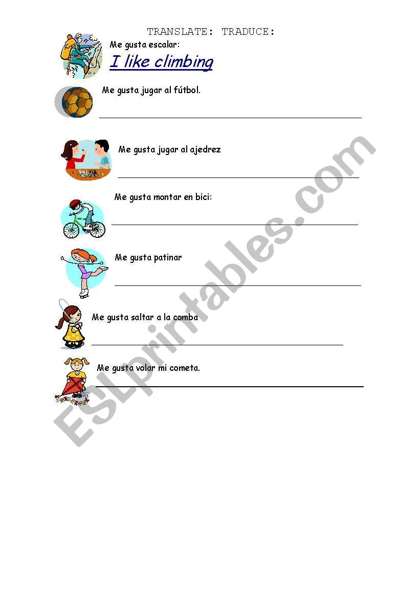 LIKE-DON´T LIKE + ING - ESL worksheet by kiyia8