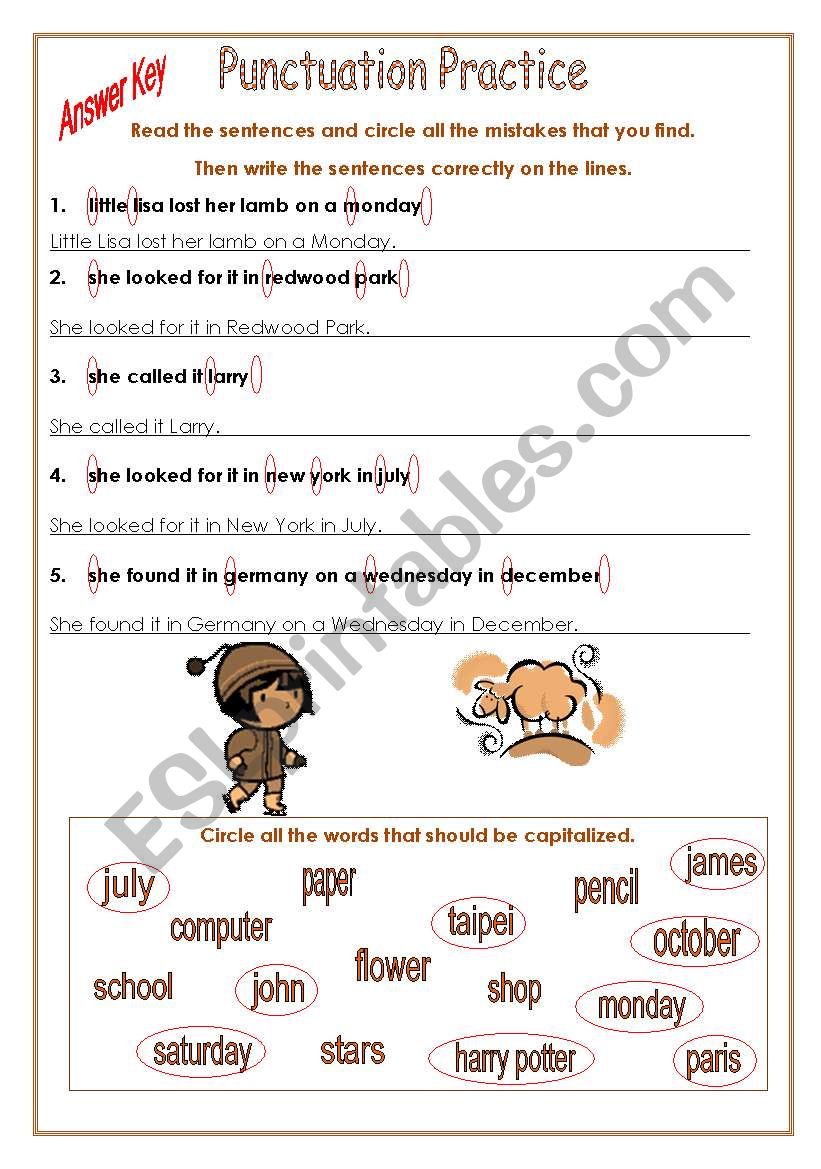 Punctuation Exercises Worksheets Perfect Punctuation: Paragraph