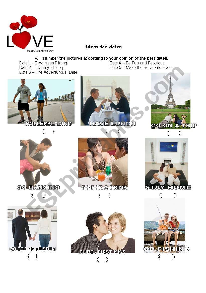 Love´s in the air - Activity part 1 - ESL worksheet by BibysRodrigues