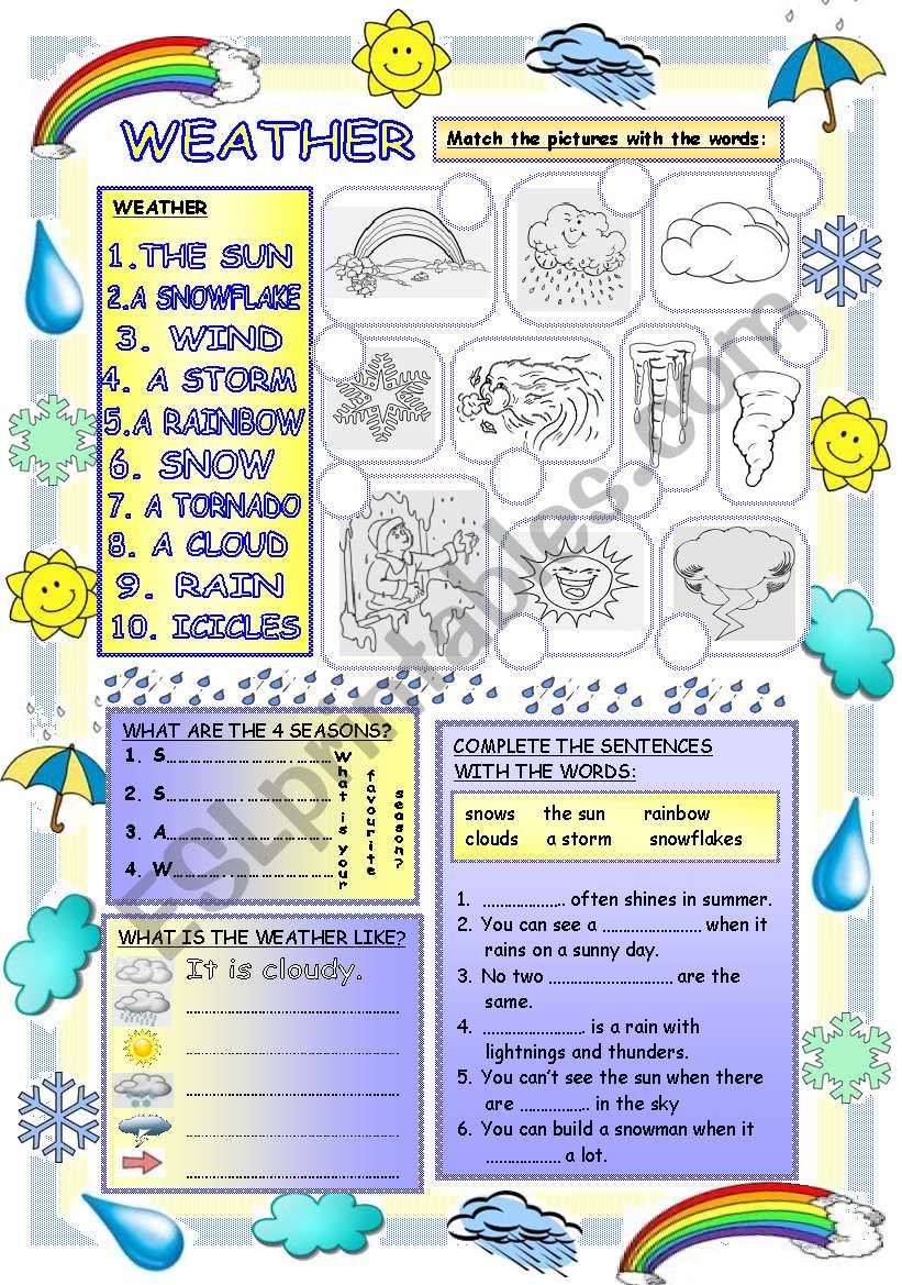 Elementary Vocabulary Series15 – Weather - ESL worksheet by mish.cz