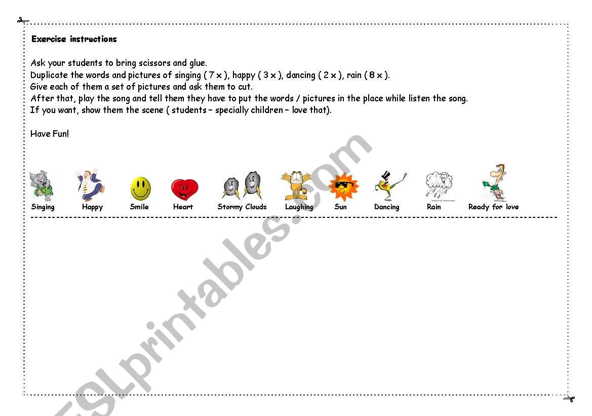 English worksheets: Singin´ in the rain