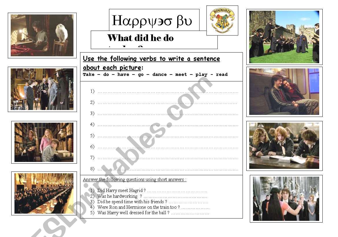 Harry´s busy day - ESL worksheet by Minie