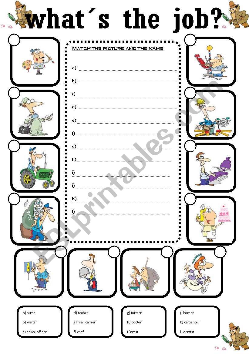 What´s the job? - Jobs and Occupations - ESL worksheet by lolelozano