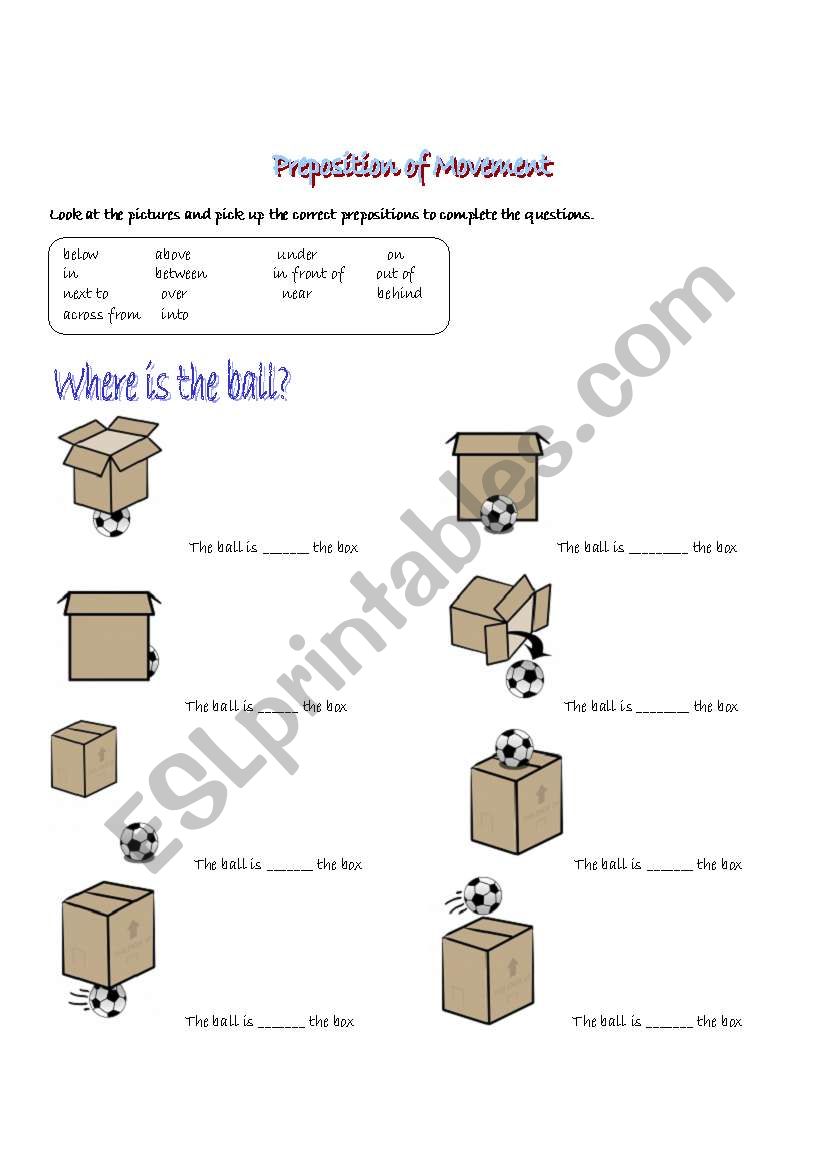 Where´s the ball? - ESL worksheet by zhlebor