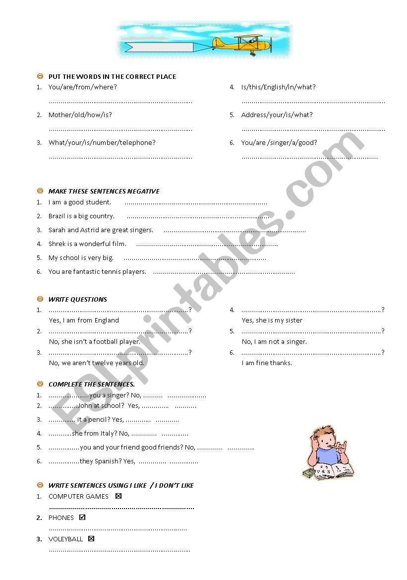 verb to be- like and don´t like - ESL worksheet by roxicab