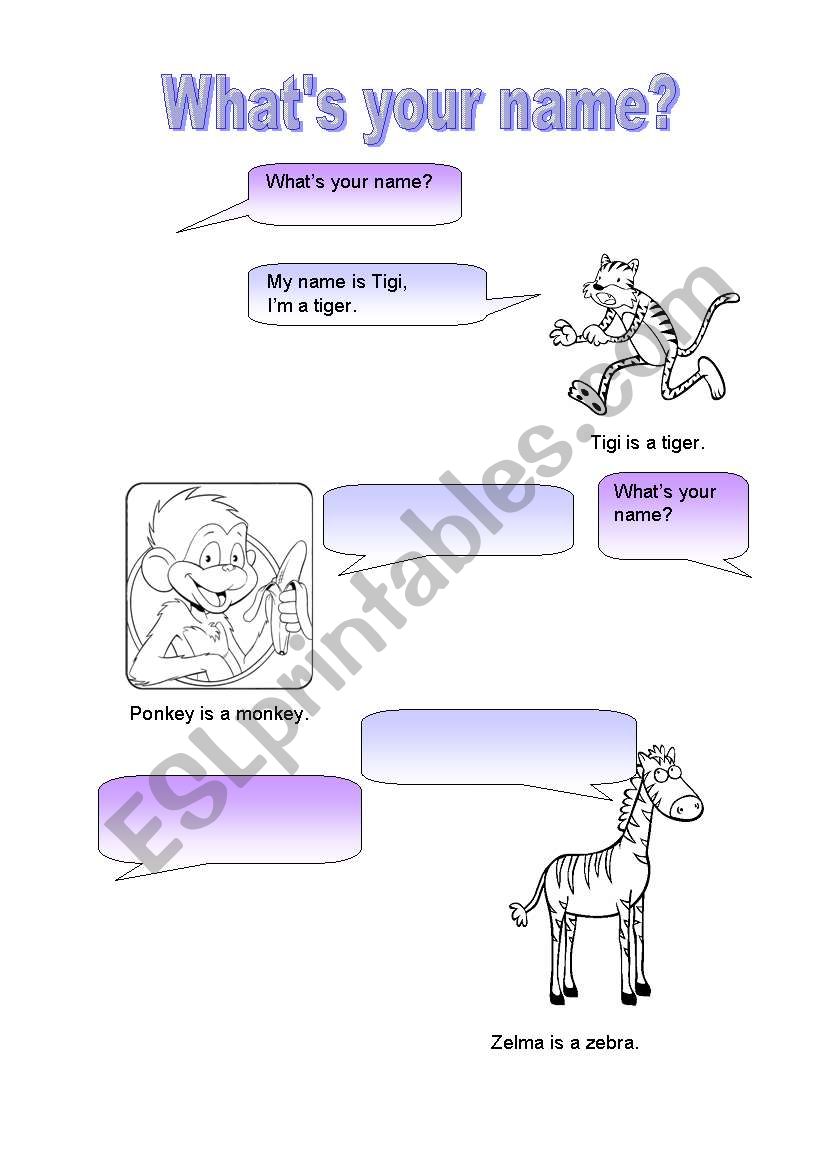 What´s your name? - ESL worksheet by CreativeCat