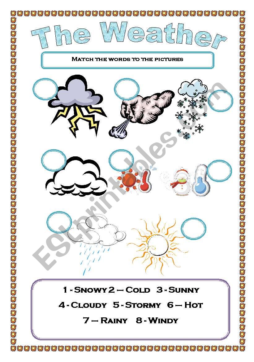 What´s the weather like? - ESL worksheet by trixie1973
