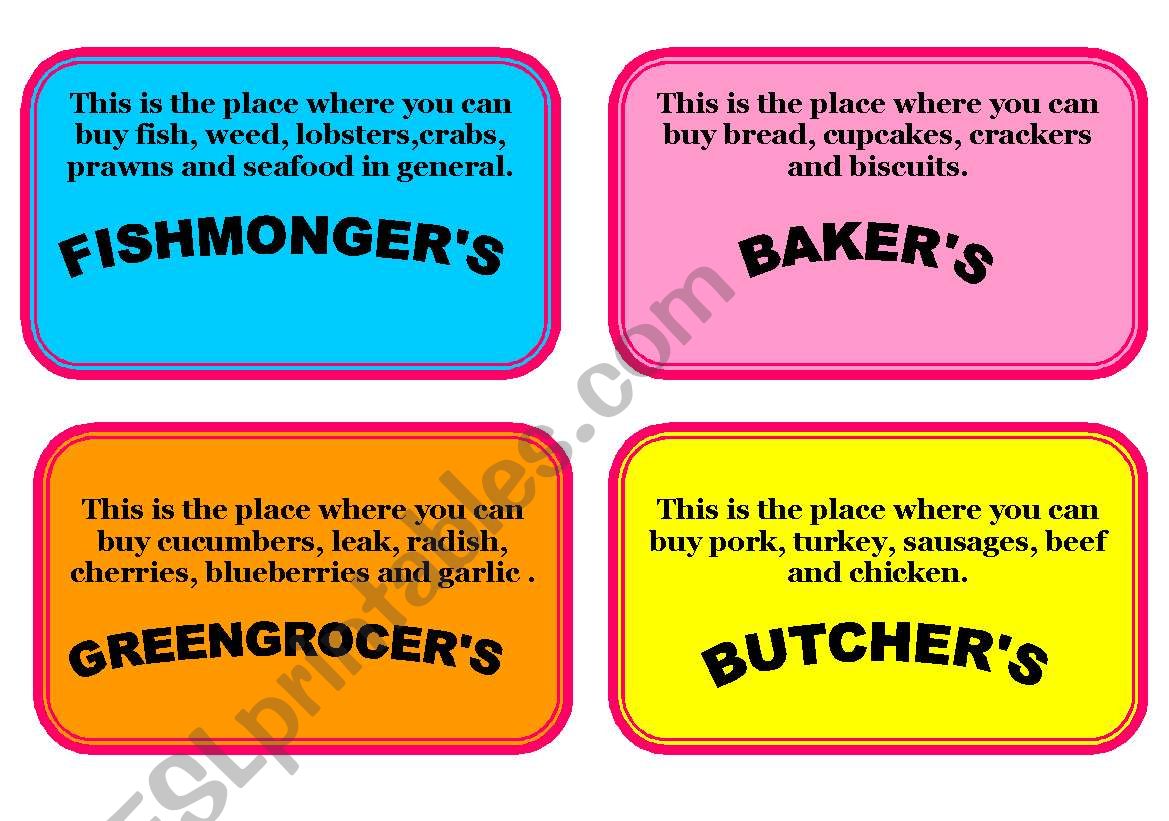 GUESS THE SHOP AND WIN.SET Nº1. - ESL worksheet by english-in-mind