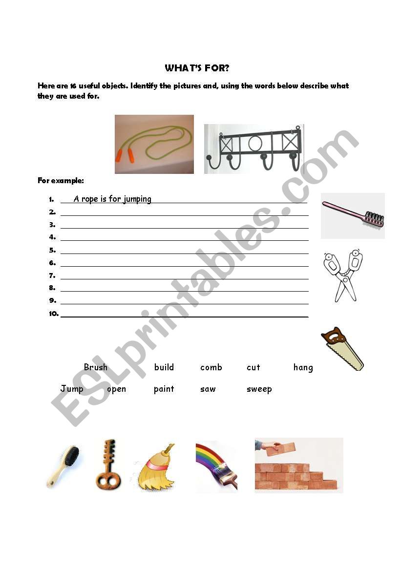English worksheets: WHAT´S FOR