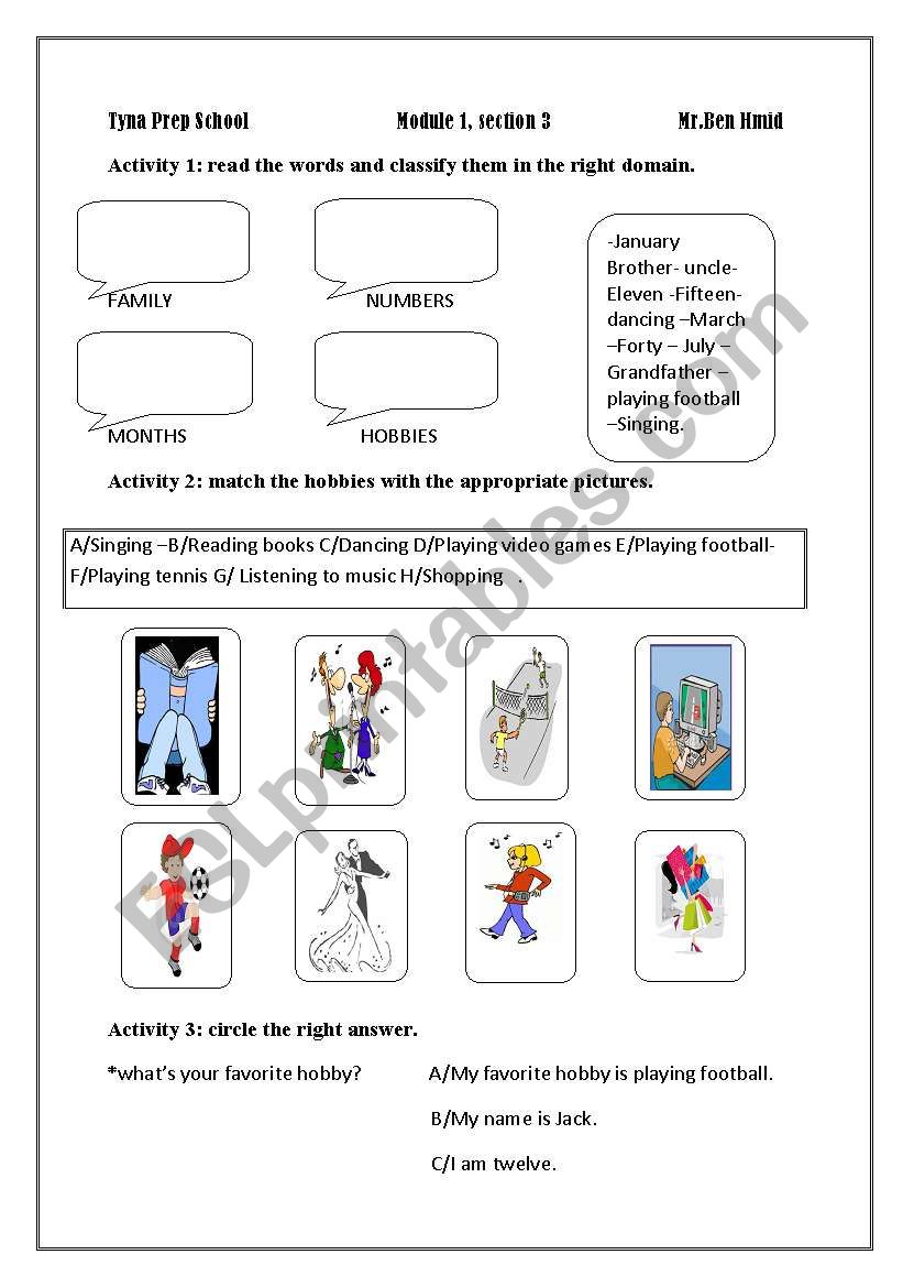 What´s your favorite hobby ? - ESL worksheet by Adlaine