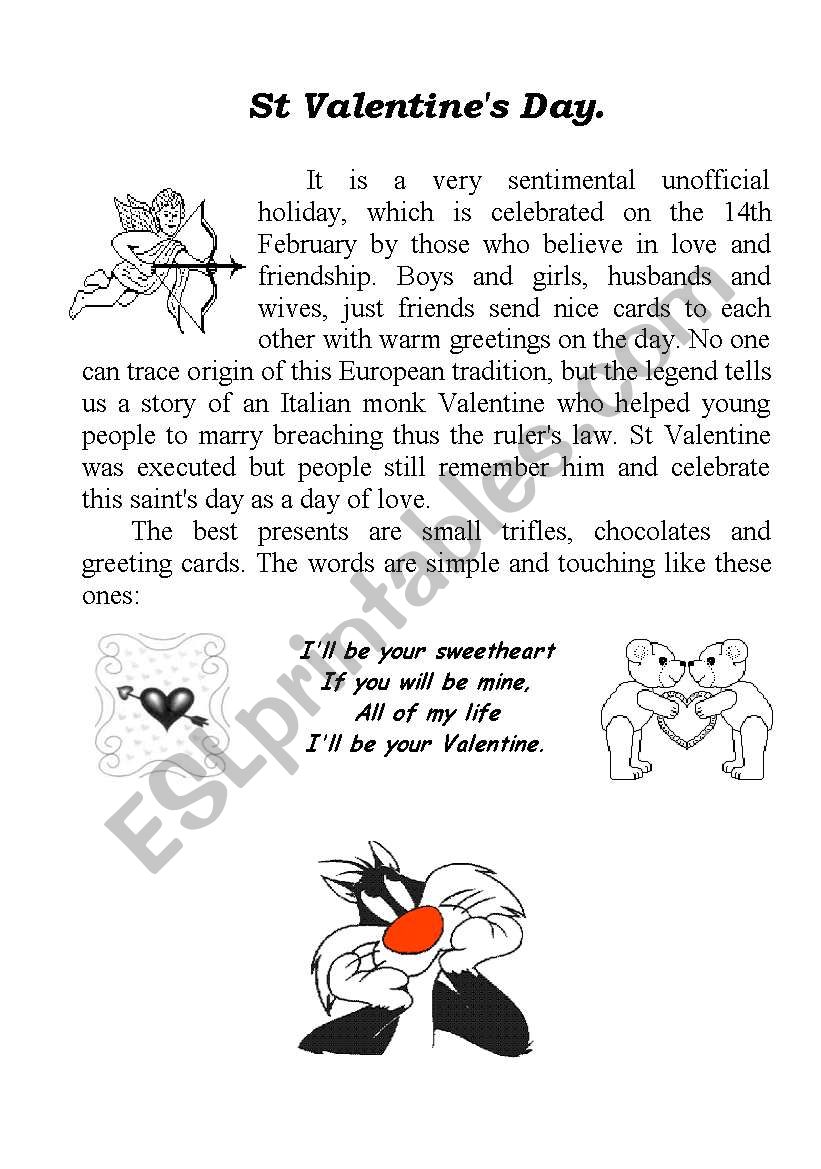 St. Valentine´s day - ESL worksheet by n_liya