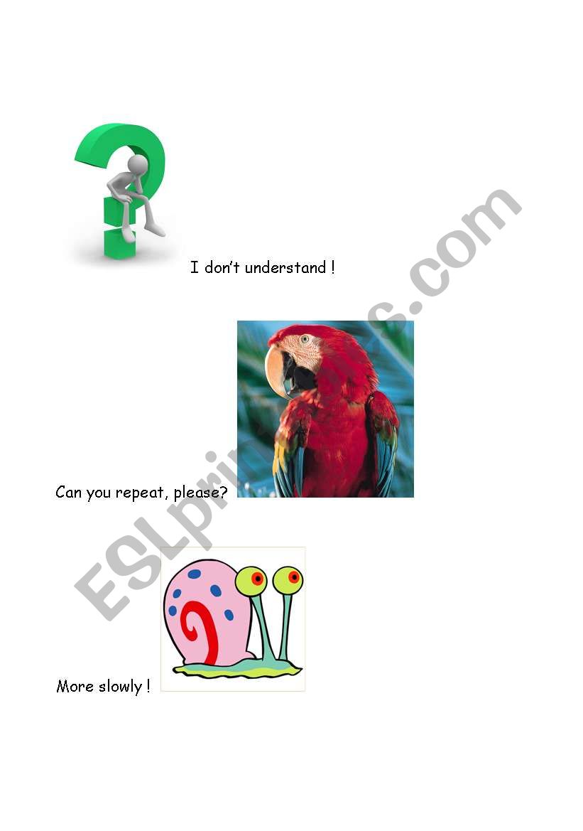 English worksheets: I don´t understand