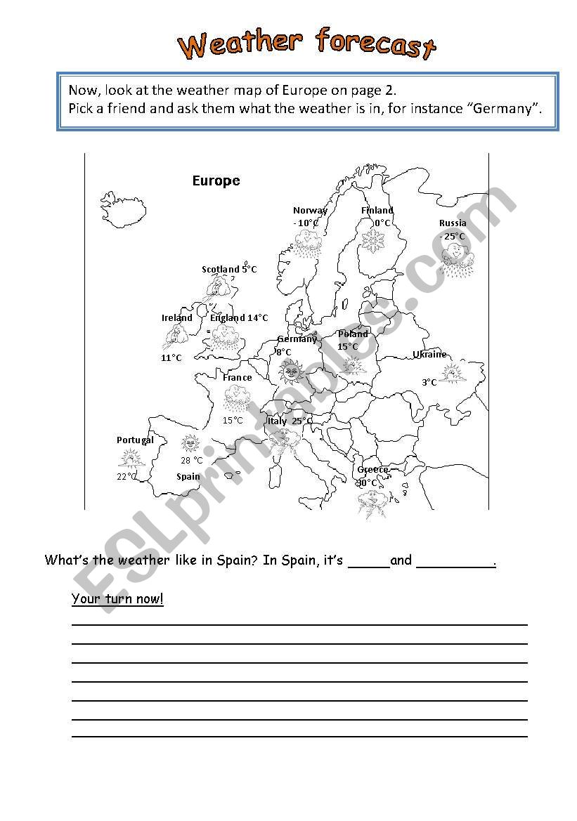what´s the weather like? - ESL worksheet by reb77