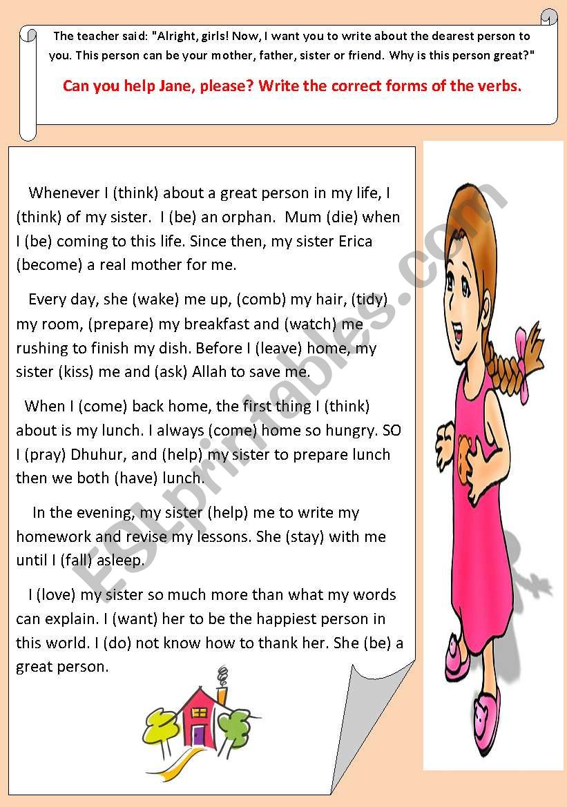 Simple Present Tense For Routines A Story ESL Worksheet By Sahumah