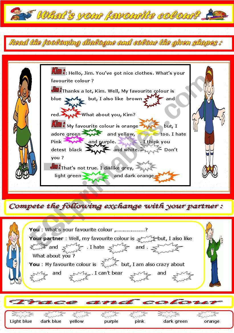 What´s your favourite colour ? - ESL worksheet by Mabdel