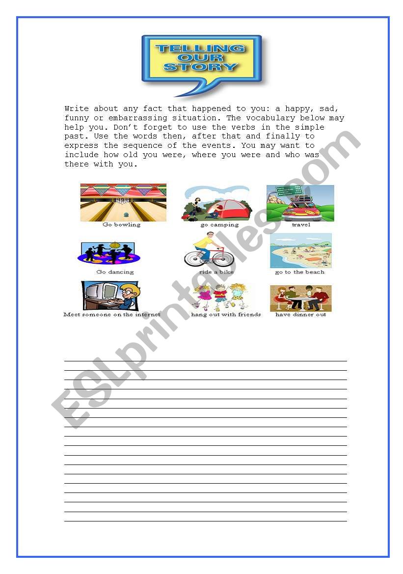 English worksheets: Let´s tell our story