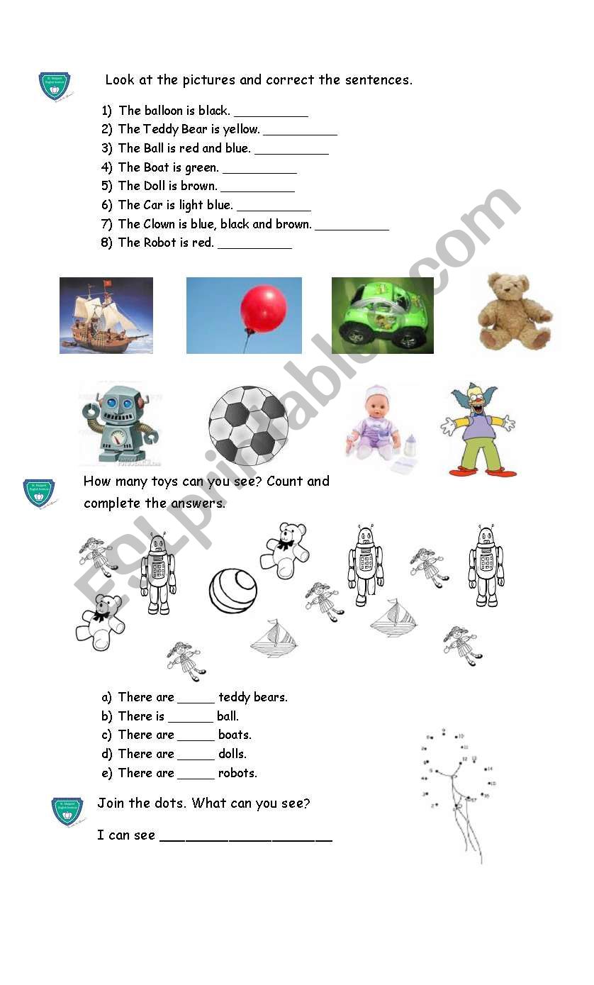 English worksheets: TOYS & NUMBERS