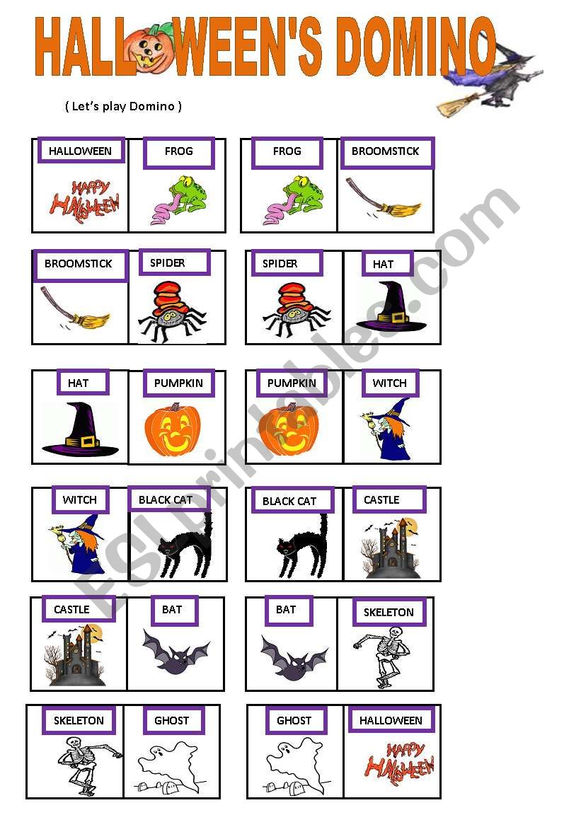 HALLOWEEN´S DOMINO - ESL worksheet by LIA THE TEACHER