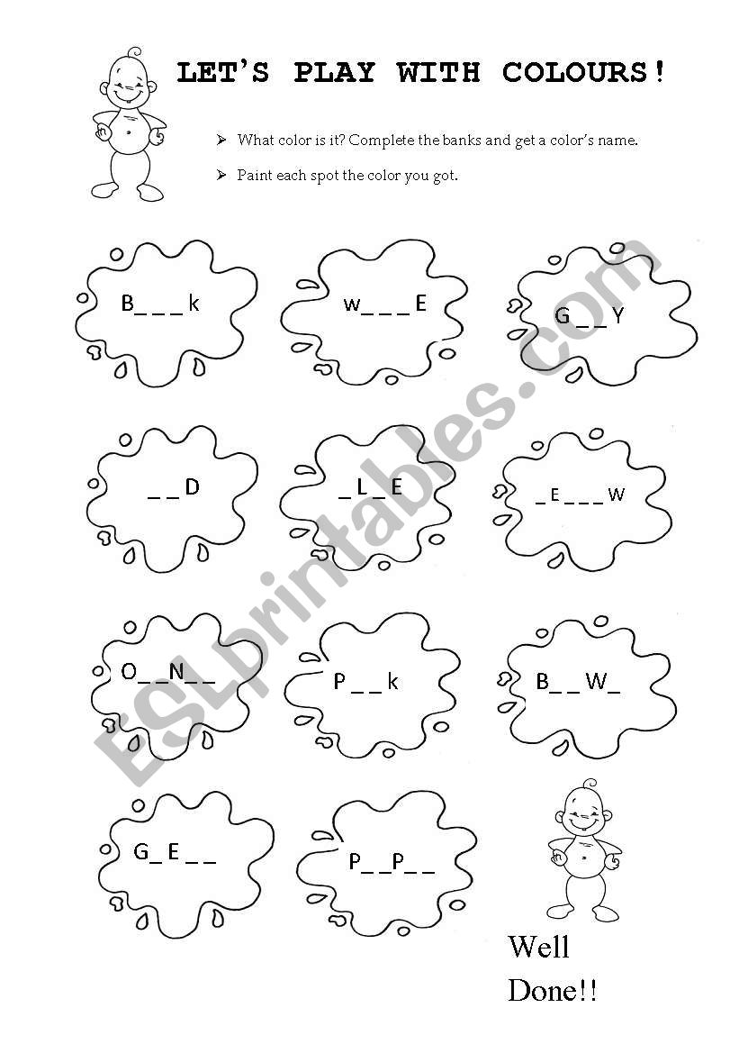 Let´s play with colours! - ESL worksheet by gabita1604