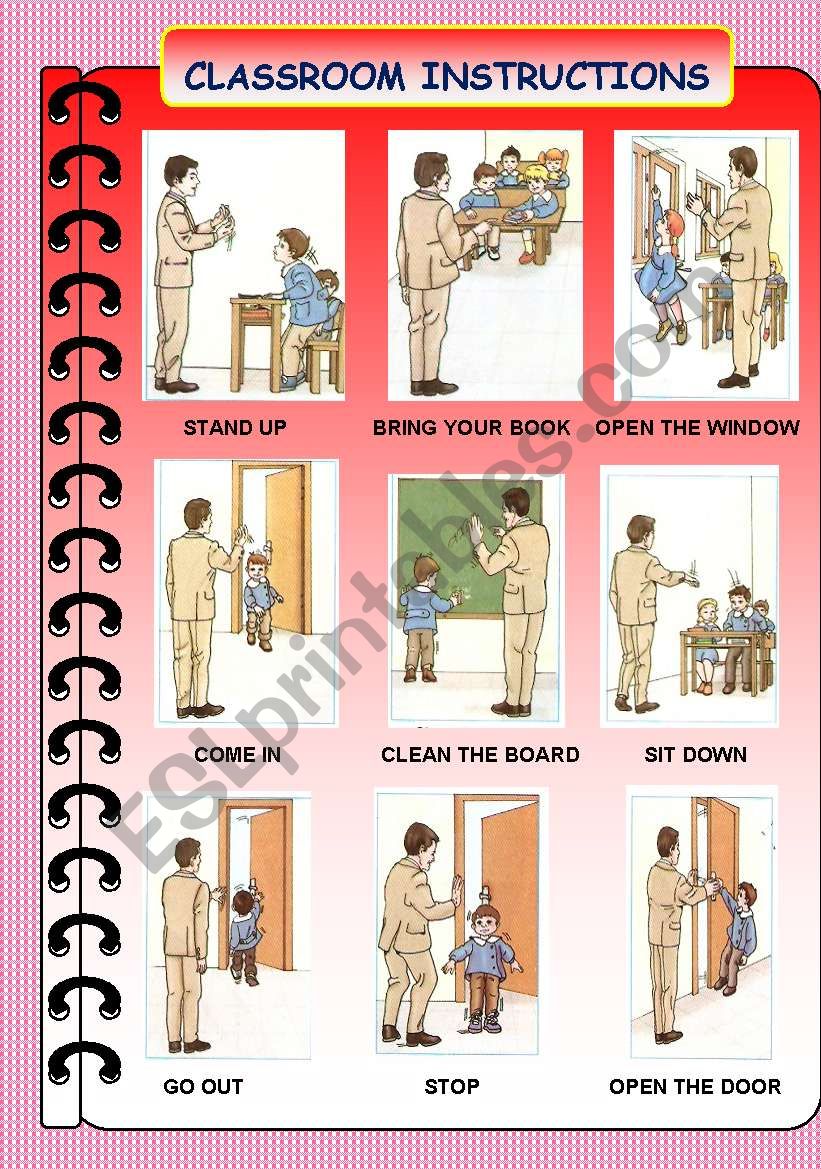 CLASSROOM INSTRUCTIONS ESL Worksheet By ERKAN2611