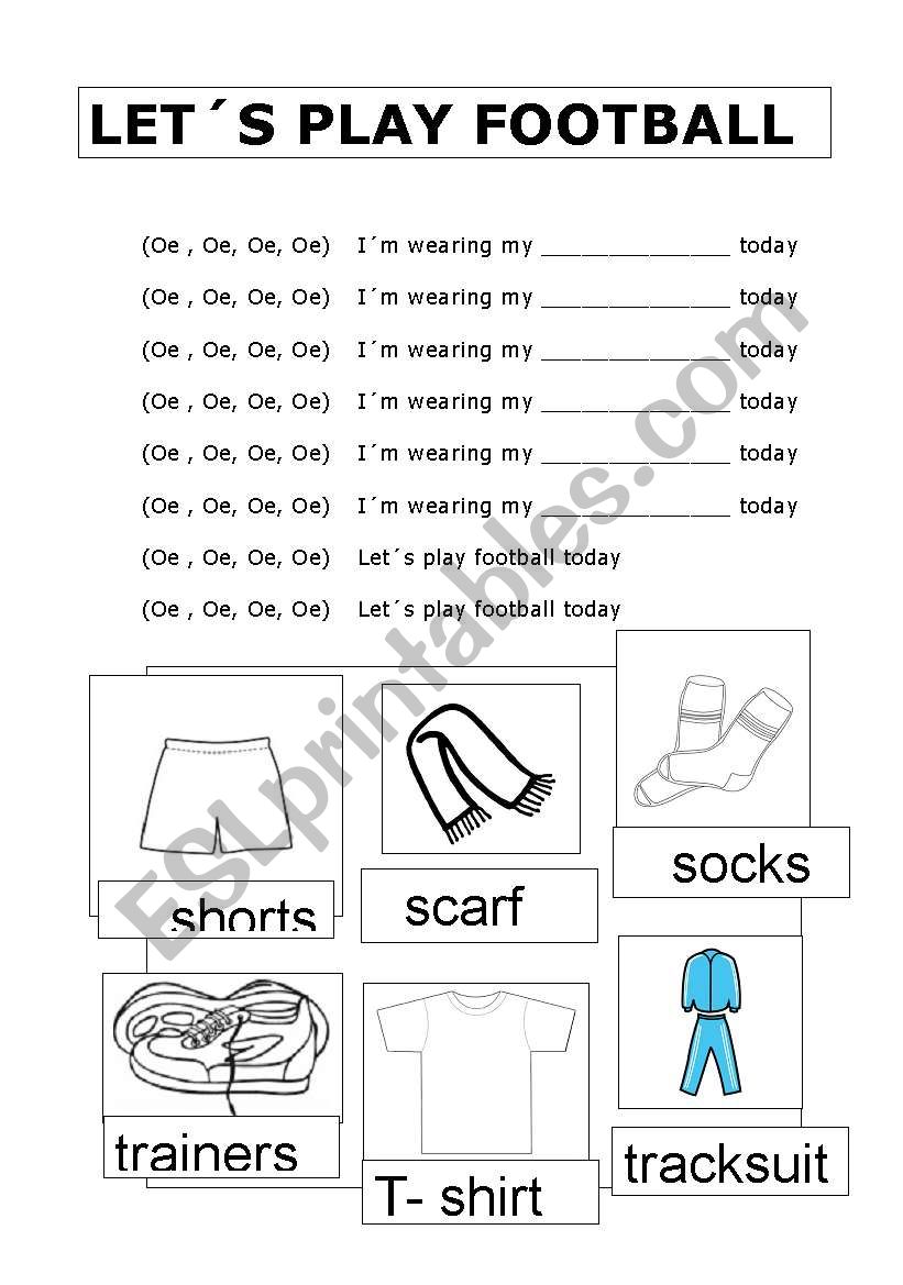 English worksheets: let´s play football