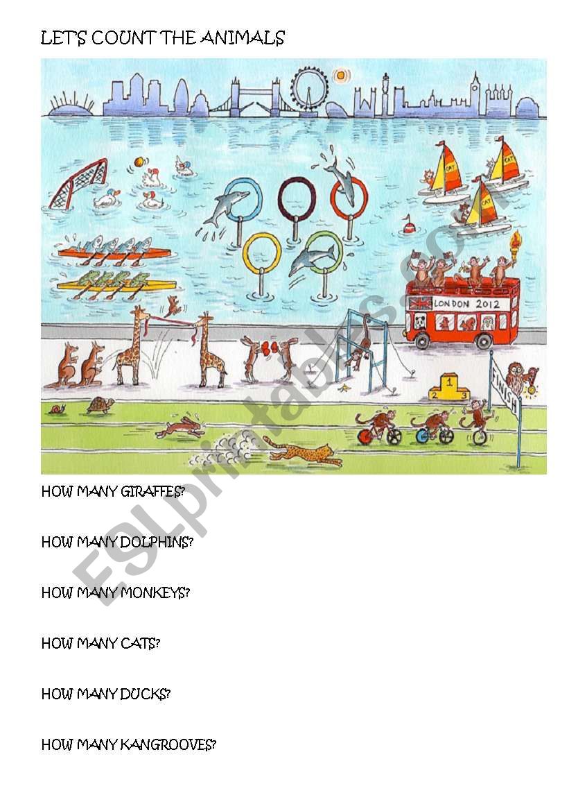 let´s count the animals - ESL worksheet by pediastrum76