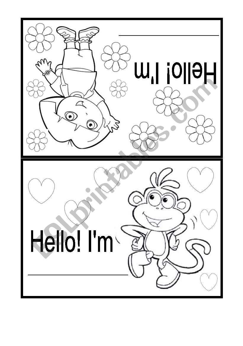 FIRST DAY FOLDABLE NAME DESK TAGS ESL Worksheet By Knds