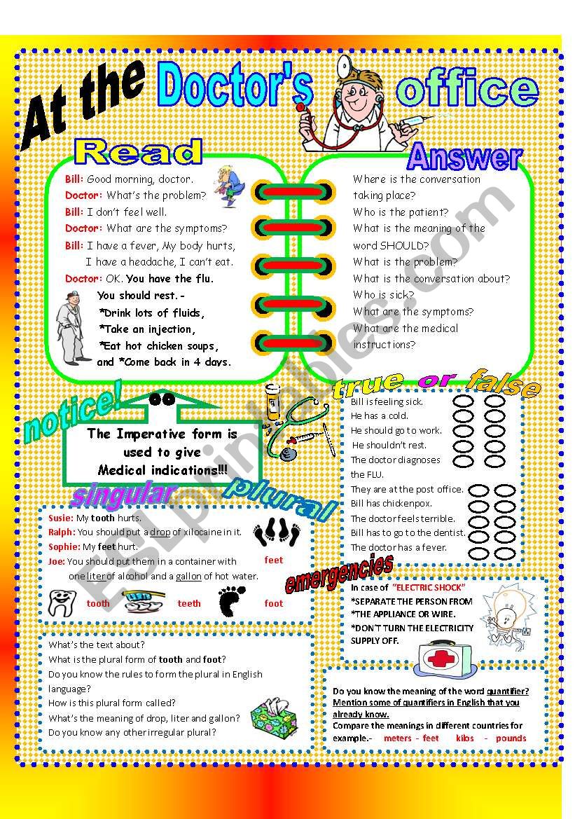 At the doctor´s office - ESL worksheet by supergirls