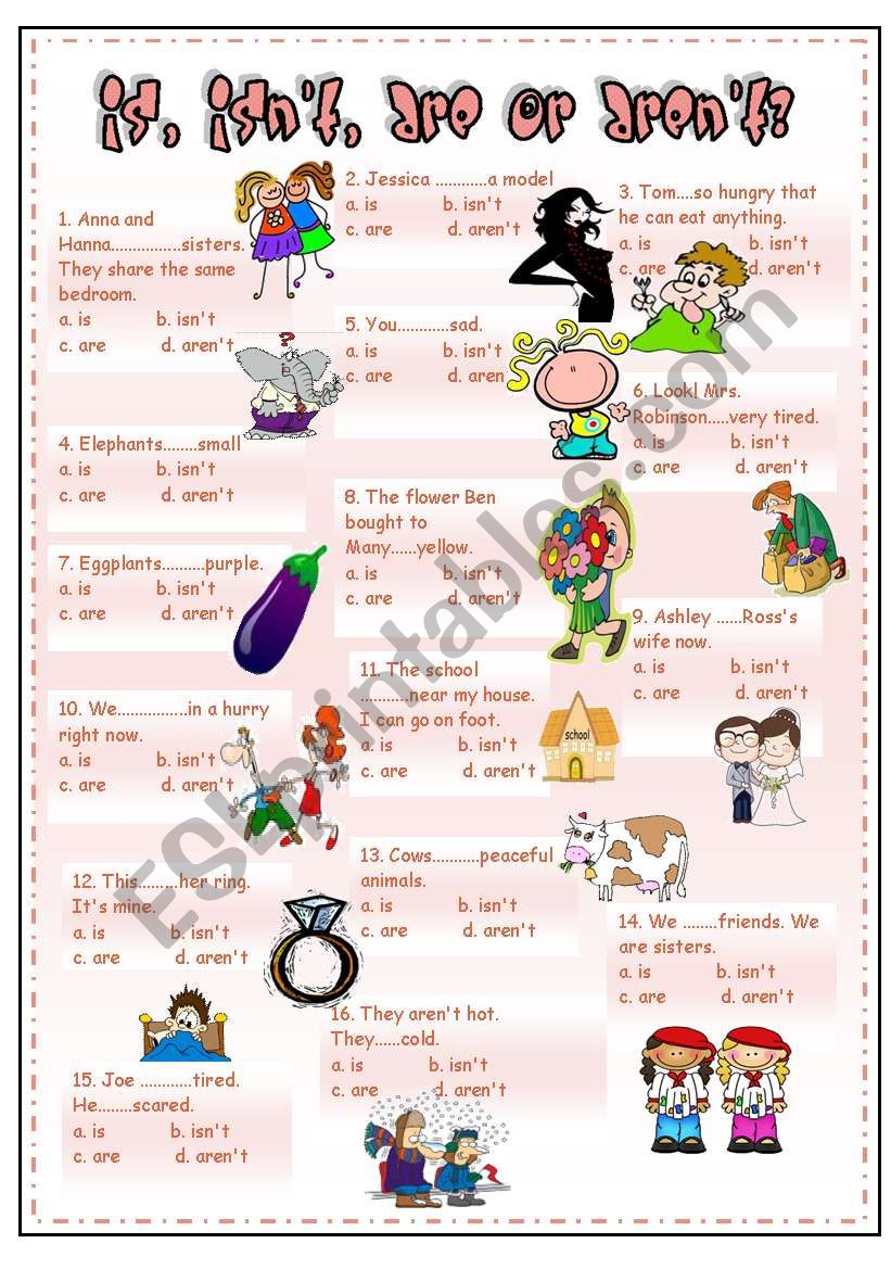 is, isn´t, are or aren´t? - ESL worksheet by El-Samreyah