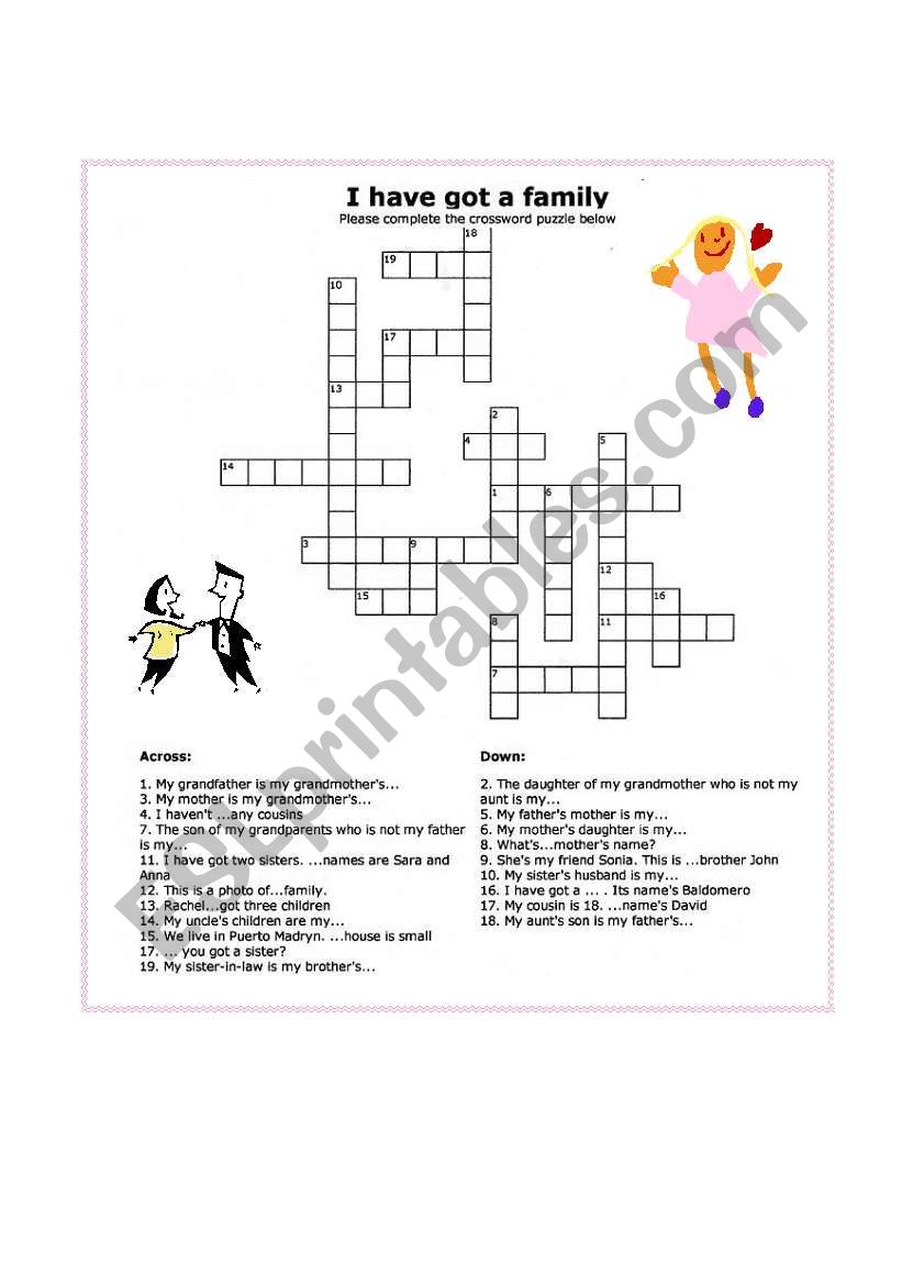 I´ve got a family - ESL worksheet by Grace I