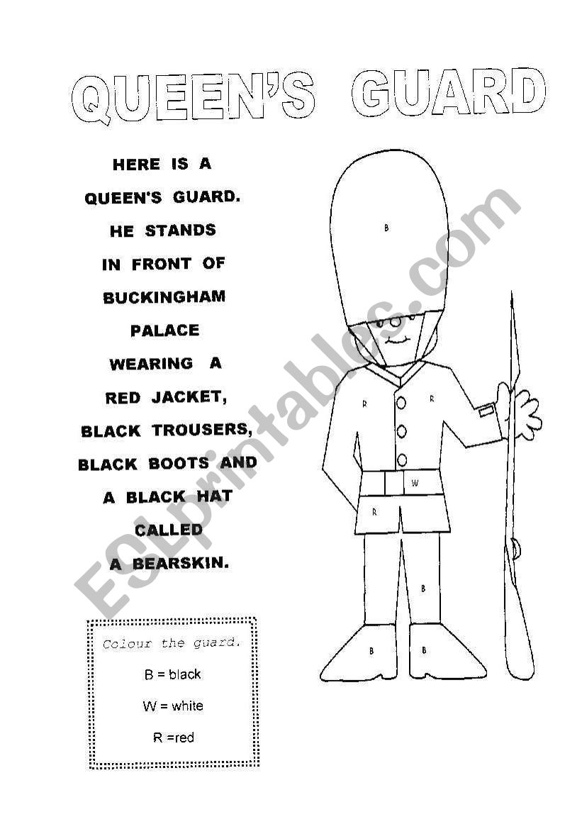 Queen´s guard - ESL worksheet by Manublu