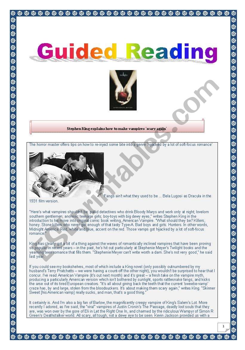 Reading & writing Project (final task= writing a story) - Stephen King ...