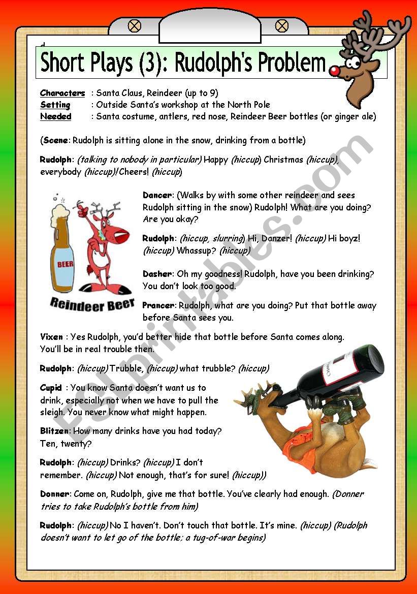 Short Plays (3): Rudolph´s Problem - ESL worksheet by PhilipR