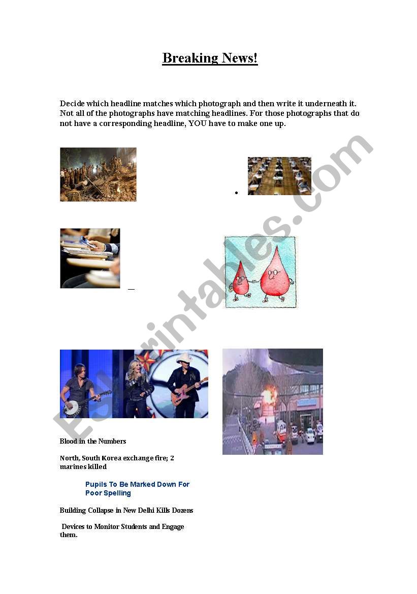 English worksheets: What´s on the news